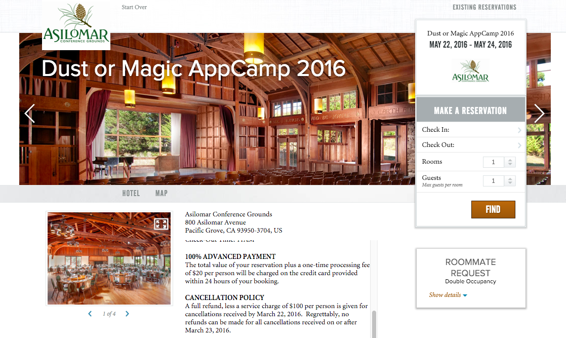 Asilomar Room Reservation Form – Dust or Magic
